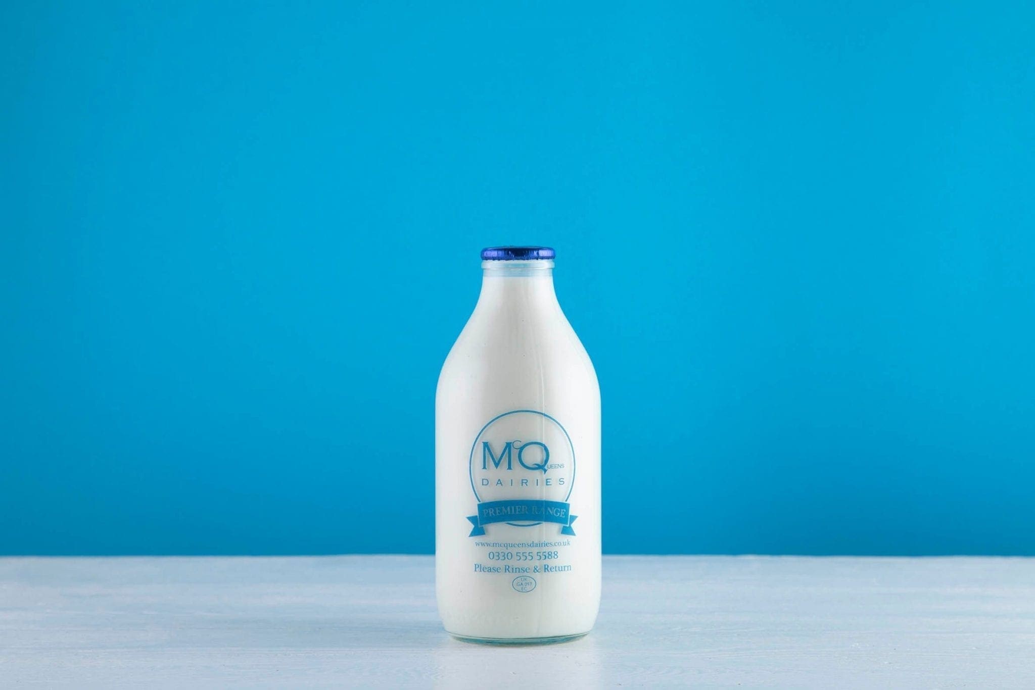 Whole Milk in Glass Bottle - 1 Pint | McQueens Dairies
