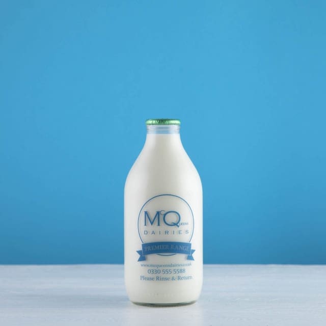 Semi-Skimmed Milk in Glass Bottles - 1 Pint | McQueens Dairies