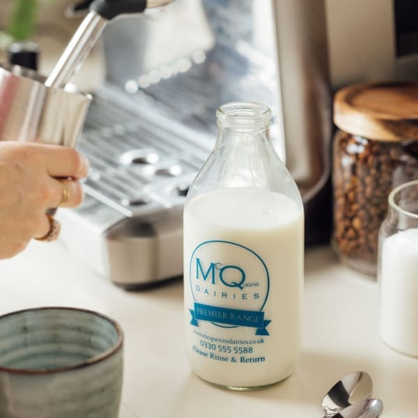 Whole Milk in Glass Bottle - 1 Pint | McQueens Dairies