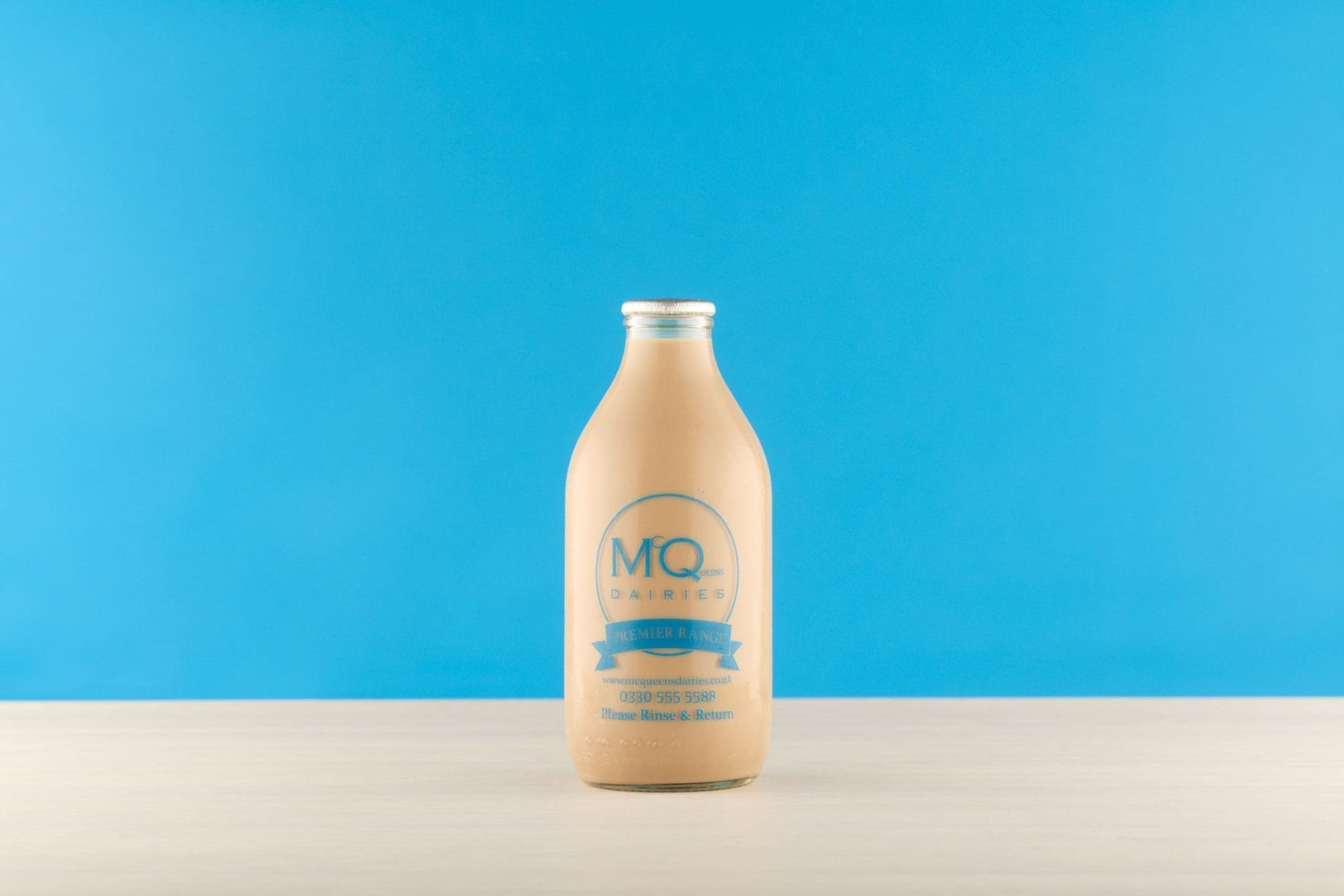 Chocolate Flavoured Semi-Skimmed Milk in Glass Bottles - 1 Pint | McQueens Dairies