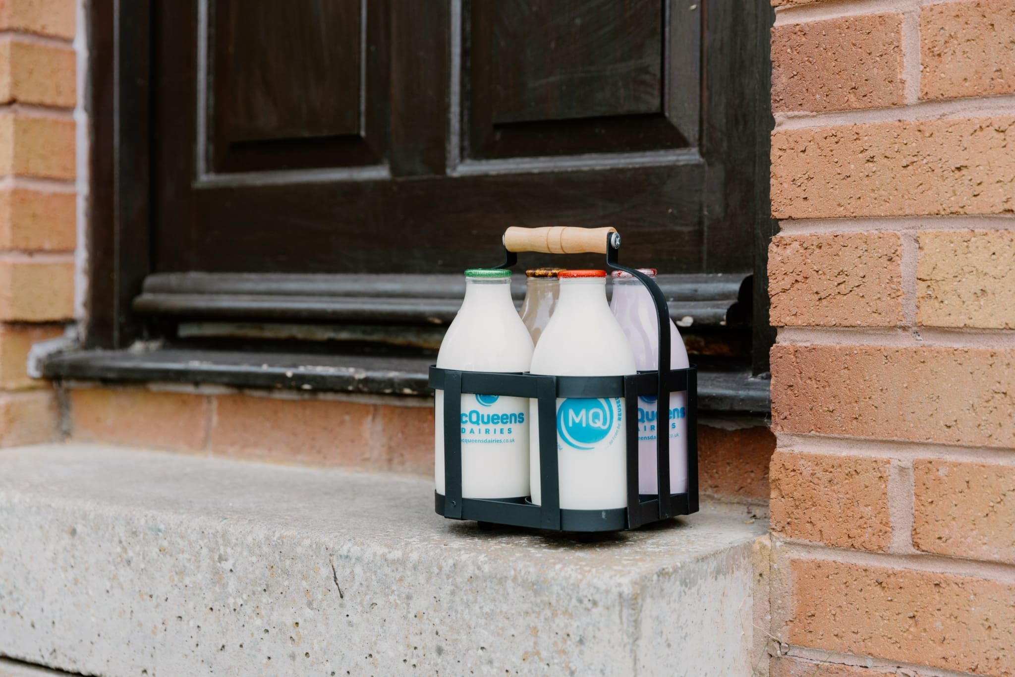 McQueens Milk Bottle Carrier (4 Glass Pints) - McQueens Dairies